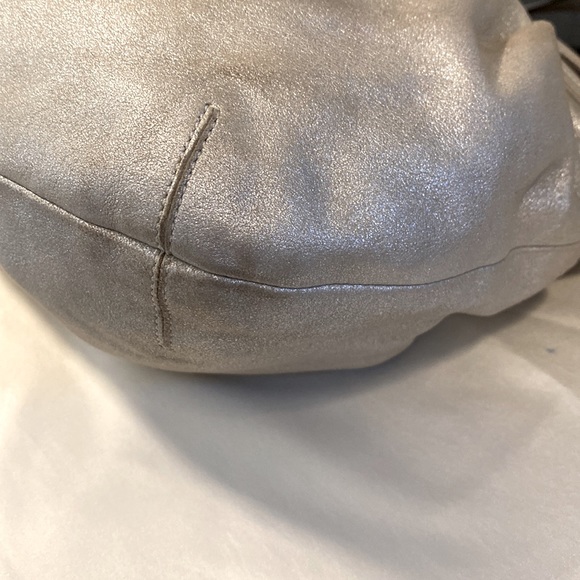 Coach | Bags | Coach Beautiful Silvery Metallic Buttery Soft Hobo Tote ...